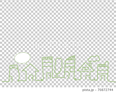 Yurukawa freehand cityscape - Stock Illustration [70872744] - PIXTA