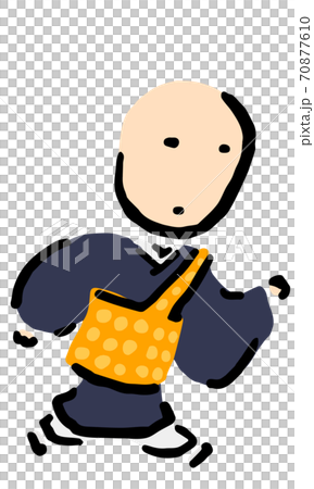 Japanese Buddhist Priest running - Stock Illustration [70877610] - PIXTA