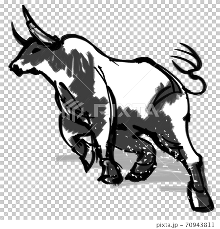 Rampage cow ① Gray - Stock Illustration [70943811] - PIXTA