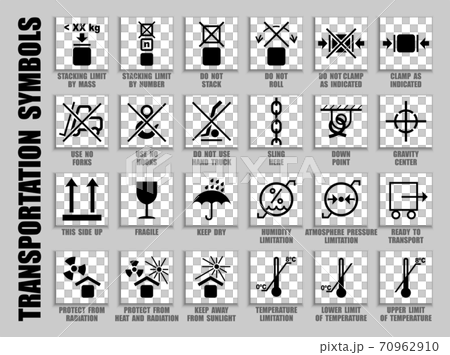 Packaging symbols collection of care handling... - Stock Illustration ...