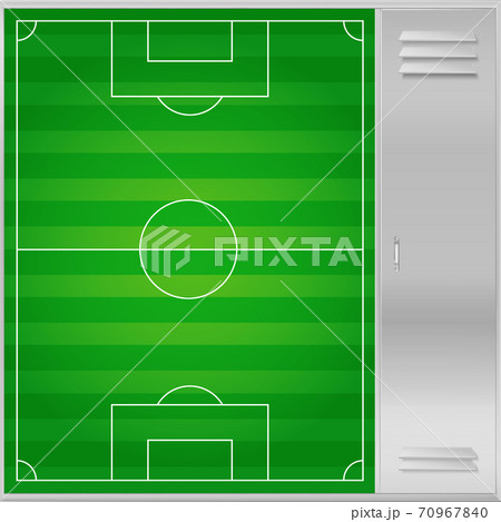 Classic football field with two-tone green coatingのイラスト素材 [70967840 ...