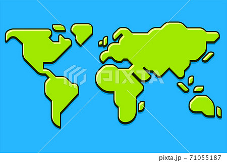 Simple cartoon style world mapのイラスト素材 [71055187] - PIXTA