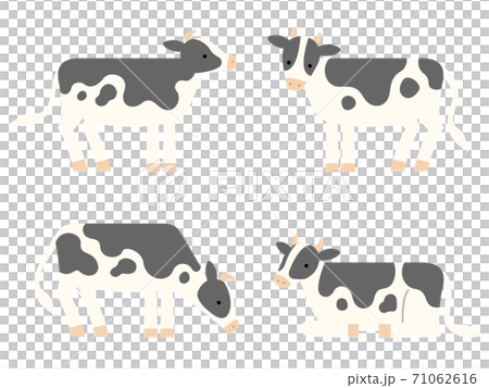 Deformed illustration set of cow - Stock Illustration [71062616] - PIXTA