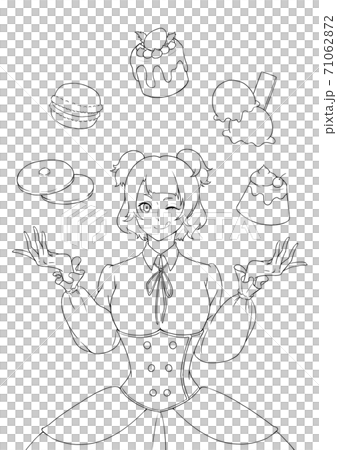 Sweets sweets! Line art - Stock Illustration [71062872] - PIXTA