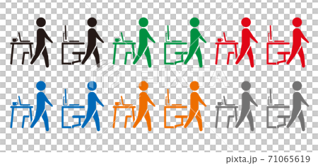 Telework icon illustration Work from home Work... - Stock Illustration ...