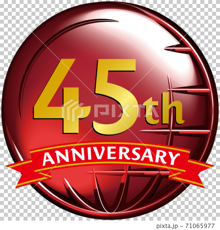 45th Anniversary Semi-three-dimensional mark... - Stock Illustration ...