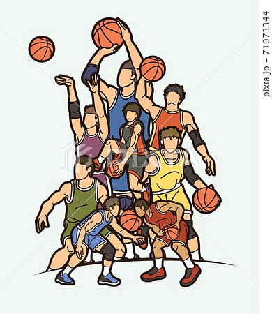 Cartoon Basketball Team