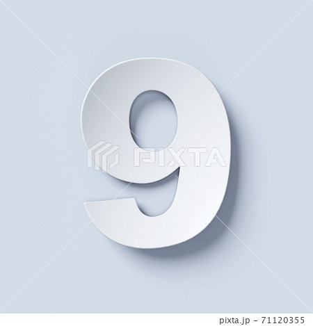 White bent paper font number 9のイラスト素材 [71120355] - PIXTA
