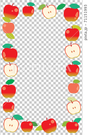 Red apple frame vertical - Stock Illustration [71151993] - PIXTA