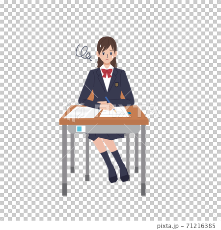 Illustration of a high school girl in trouble... - Stock Illustration ...