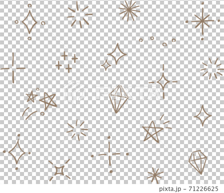 Glitter line art hand-painted set - Stock Illustration [71226625] - PIXTA