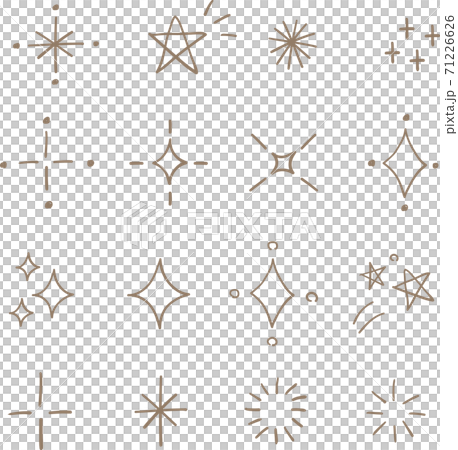 Glitter line art hand-painted set - Stock Illustration [71226626] - PIXTA