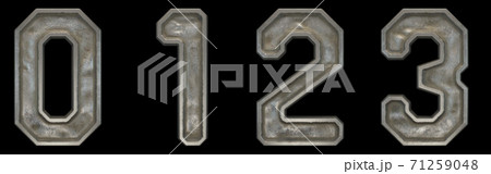 Set of numbers 0, 1, 2, 3 made of industrial...のイラスト素材 [71259048] - PIXTA