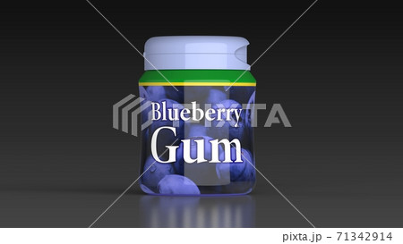 blueberry gum bottle black background front 3dのイラスト素材 [71342914] - PIXTA