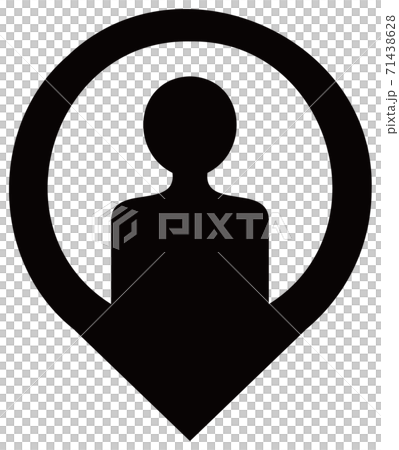 People silhouette vector icon map marker - Stock Illustration [71438628 ...