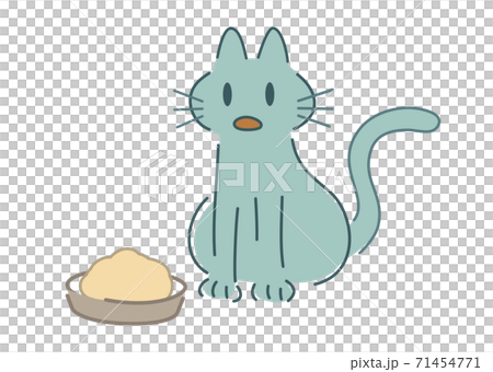 Cat and rice - Stock Illustration [71454771] - PIXTA