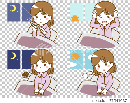 Sleepless women - Stock Illustration [71541687] - PIXTA