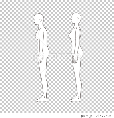 Female medical posture (stoop) beauty naked... - Stock Illustration ...