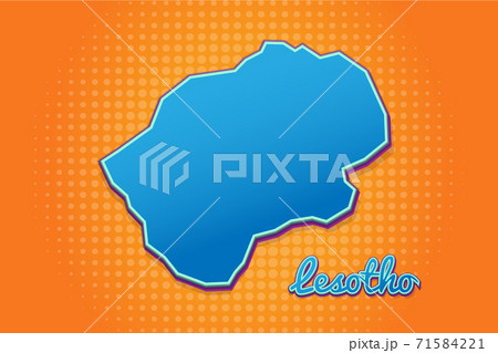 Retro map of Lesotho with halftone background....のイラスト素材 [71584221] - PIXTA