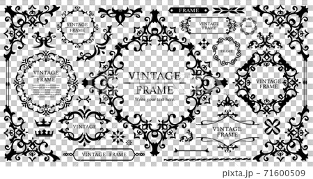 High-class vintage frame design set Ruled line... - Stock Illustration ...