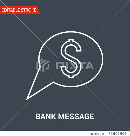 Bank Message Icon. Thin Line Vector Illustrationのイラスト素材 [71601901] - PIXTA