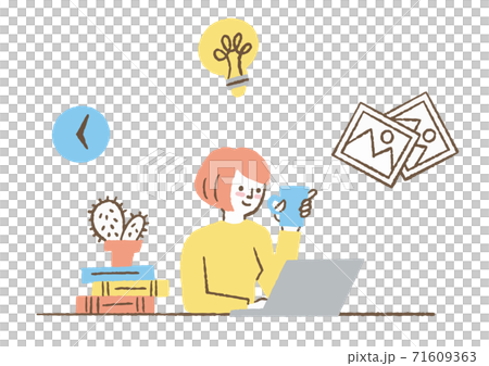 Woman doing creative work - Stock Illustration [71609363] - PIXTA