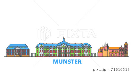 Germany, Munster line cityscape, flat vector....のイラスト素材 [71616512] - PIXTA