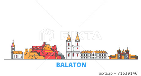 Hungary, Balaton line cityscape, flat vector....のイラスト素材 [71639146] - PIXTA