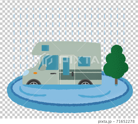 Vector illustration of a camper van suffering... - Stock Illustration ...