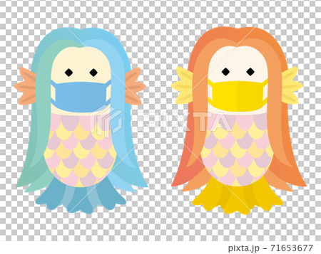 Amabie wearing a mask - Stock Illustration [71653677] - PIXTA