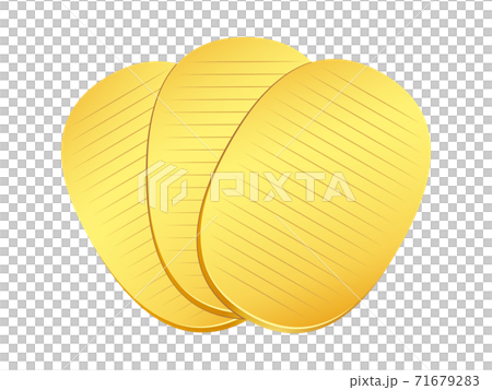 Three oval coins stacked in a fan shape - Stock Illustration [71679283 ...