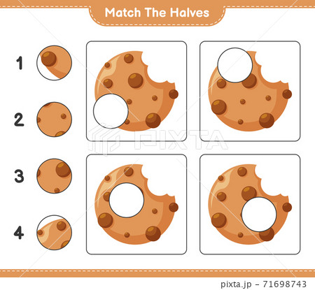 Match the halves. Match halves of Cookies....のイラスト素材 [71698743] - PIXTA