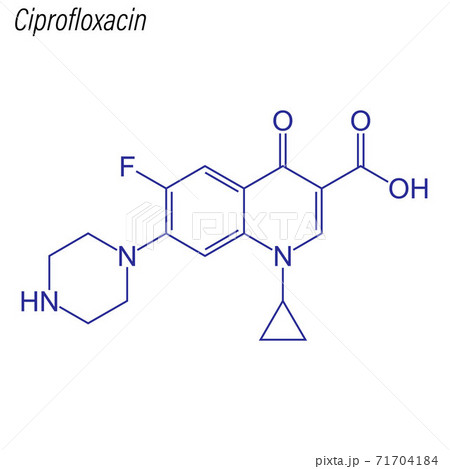 Vector Skeletal formula of Ciprofloxacin. Drug...のイラスト素材 [71704184] - PIXTA