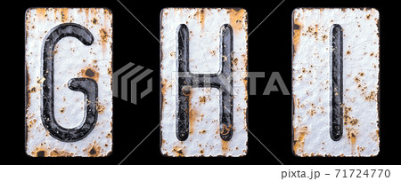 3D render set of capital letters G, H, I made...のイラスト素材 [71724770] - PIXTA