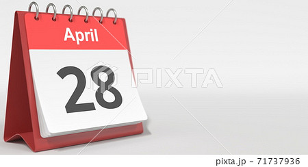 April 28 date written in German on the flip...のイラスト素材 [71737936] - PIXTA