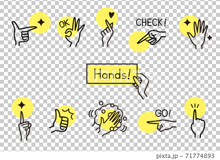 Illustrations of various hand movements (2 colors) - Stock Illustration ...