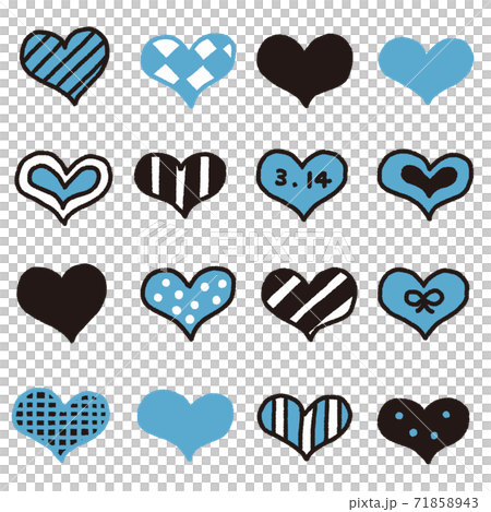 Heart marks with various patterns Simple... - Stock Illustration ...