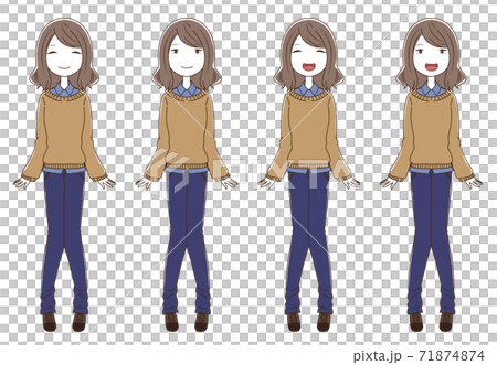 Full body illustration facial expression... - Stock Illustration ...
