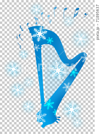 Snow and musical instruments_Grand harp - Stock Illustration [71895637 ...