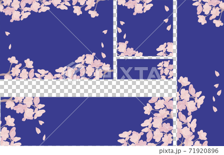Sakura background banner blue - Stock Illustration [71920896] - PIXTA