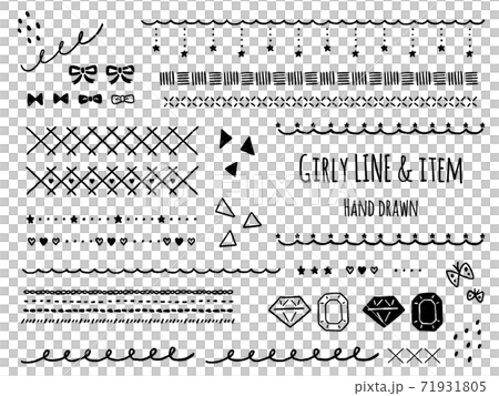 Hand-painted girly line item cut set - Stock Illustration [71931805 ...