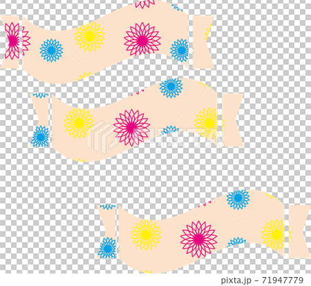 Floral pattern ribbon - Stock Illustration [71947779] - PIXTA