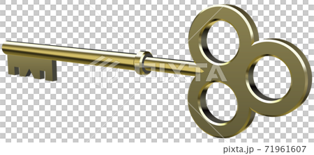 Three-dimensional and glossy gold key vector... - Stock Illustration ...