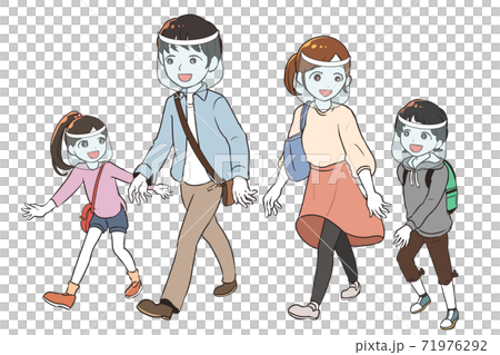 Family outing face shield - Stock Illustration [71976292] - PIXTA