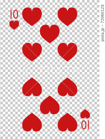 Heart playing cards red 10 - Stock Illustration [72060128] - PIXTA