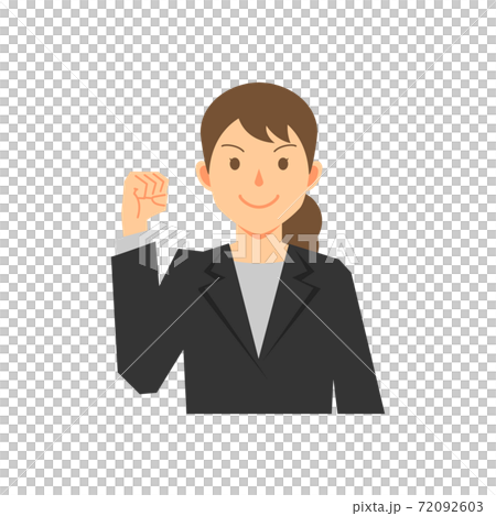 A woman in a guts pose suit with one hand - Stock Illustration ...