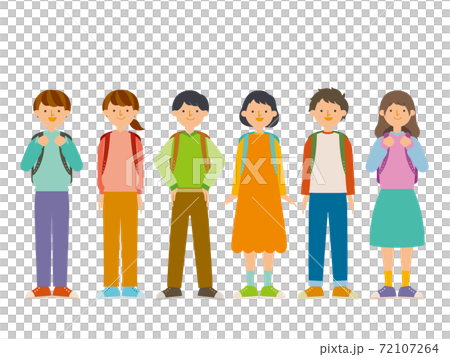 Illustration of many elementary school students - Stock Illustration ...
