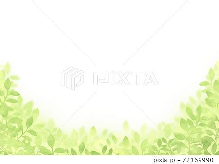 優しい印象の葉っぱ横フレームのイラスト素材 [72169990] - PIXTA