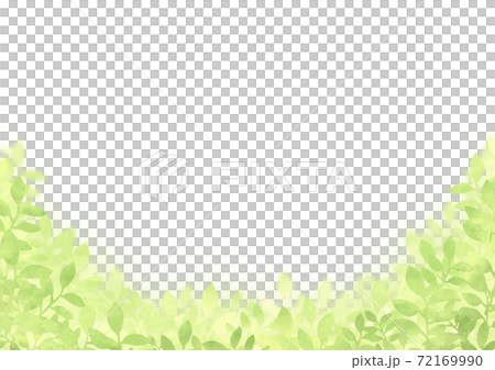 優しい印象の葉っぱ横フレームのイラスト素材 [72169990] - PIXTA