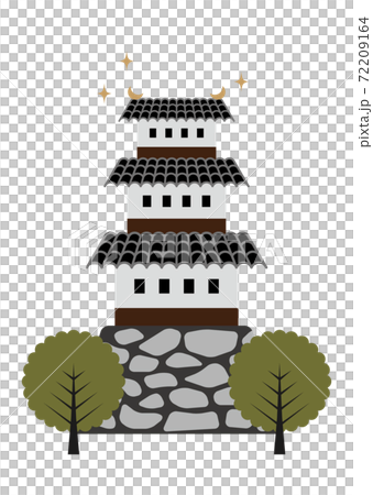 Japanese castle illustration - Stock Illustration [72209164] - PIXTA